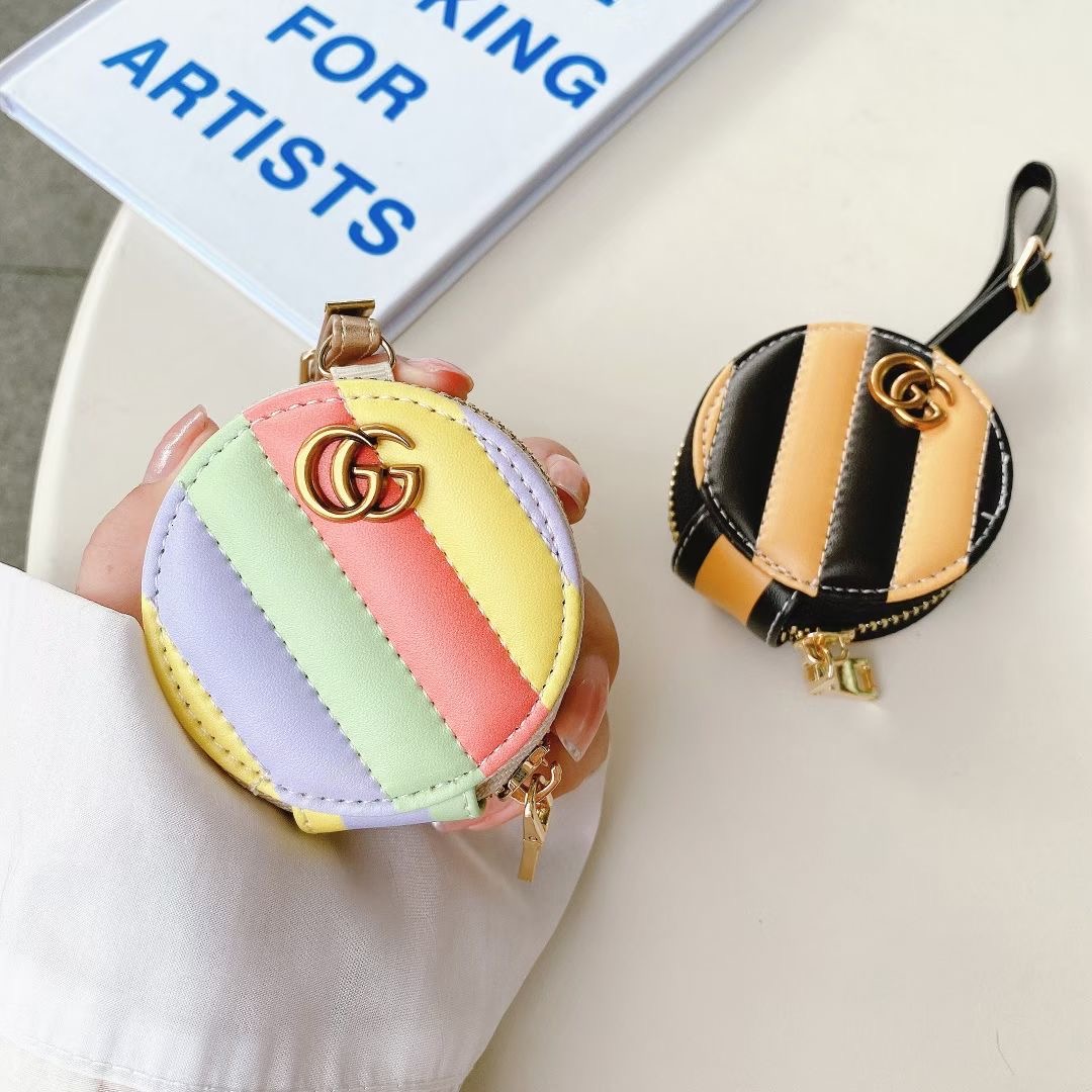 Gucci-GG Airpods Pro2 Airpods 4 3 Leather Case Universal Size | GG CC ...