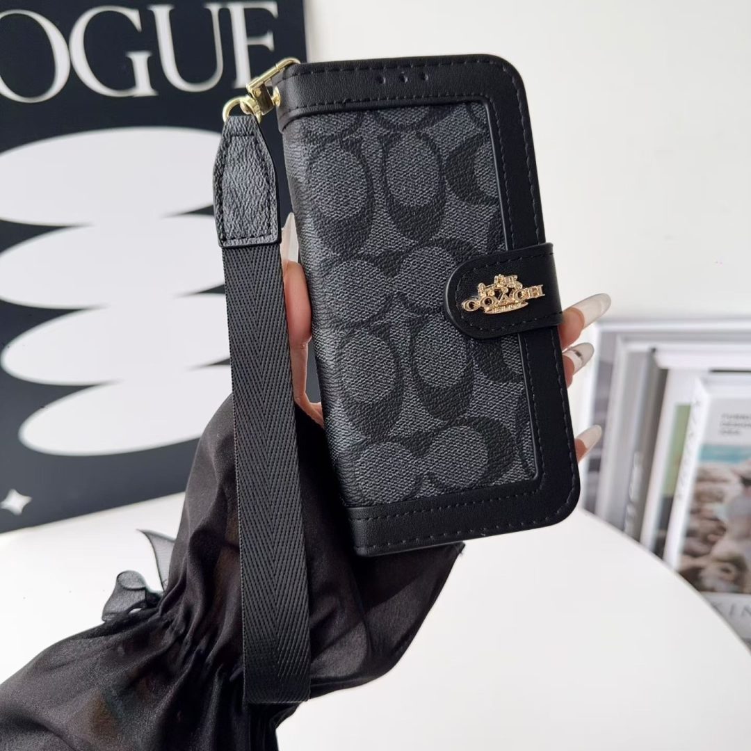 Coach-Style Phone Bag Wallet Case iPhone 16 / 17 Pro Max Leather Case ...